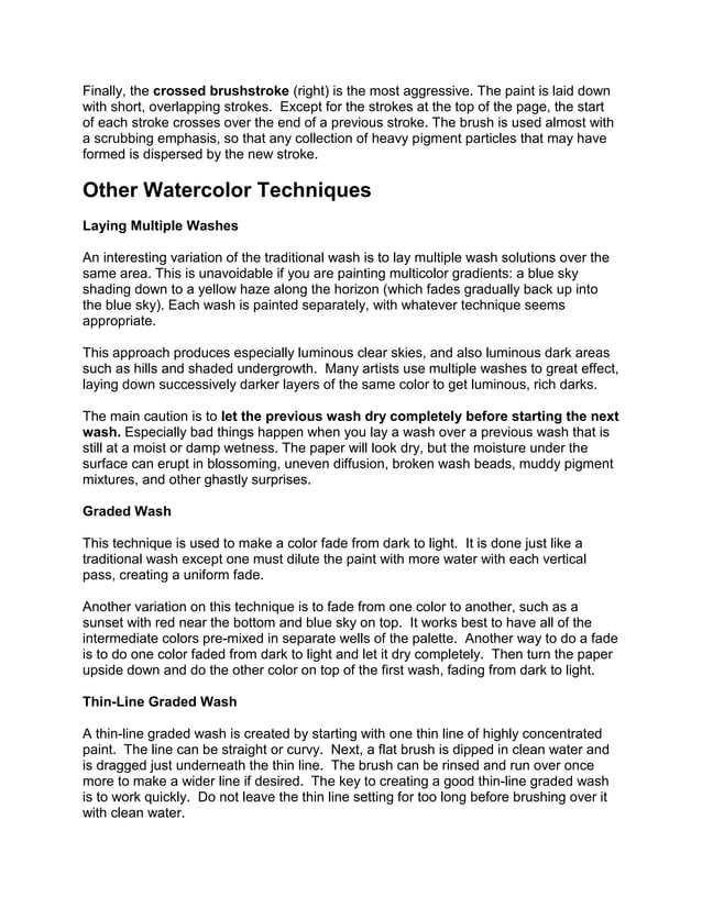 1 introduction to watercolor methods | PDF