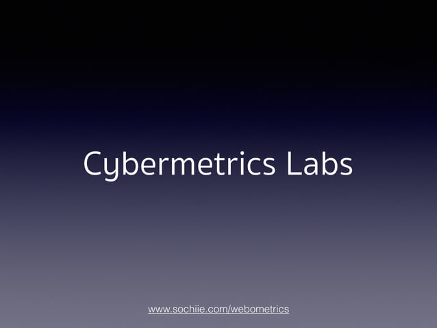 Introduction to Webometrics | PDF