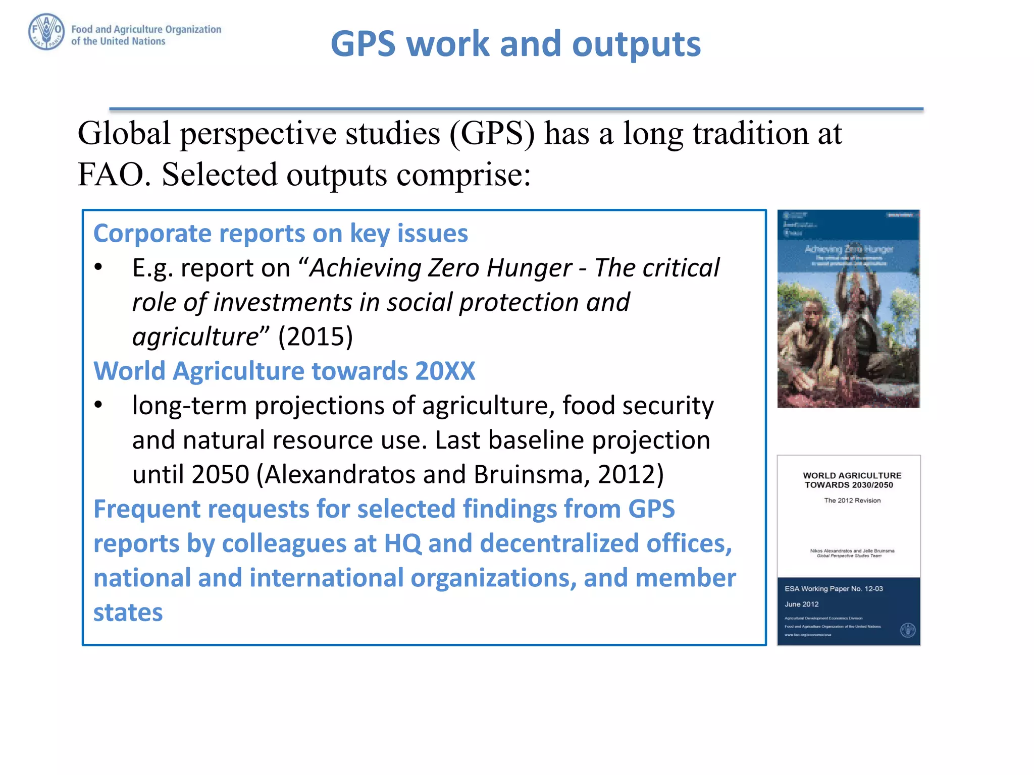 Long-term scenario building for food and agriculture: A global overall ...