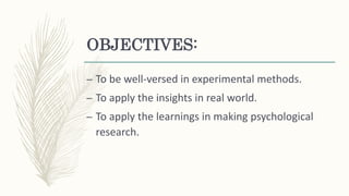 1 introduction to experimental psychology | PPTX