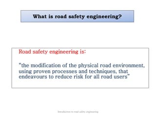 1 intro to road safety engineering | PDF