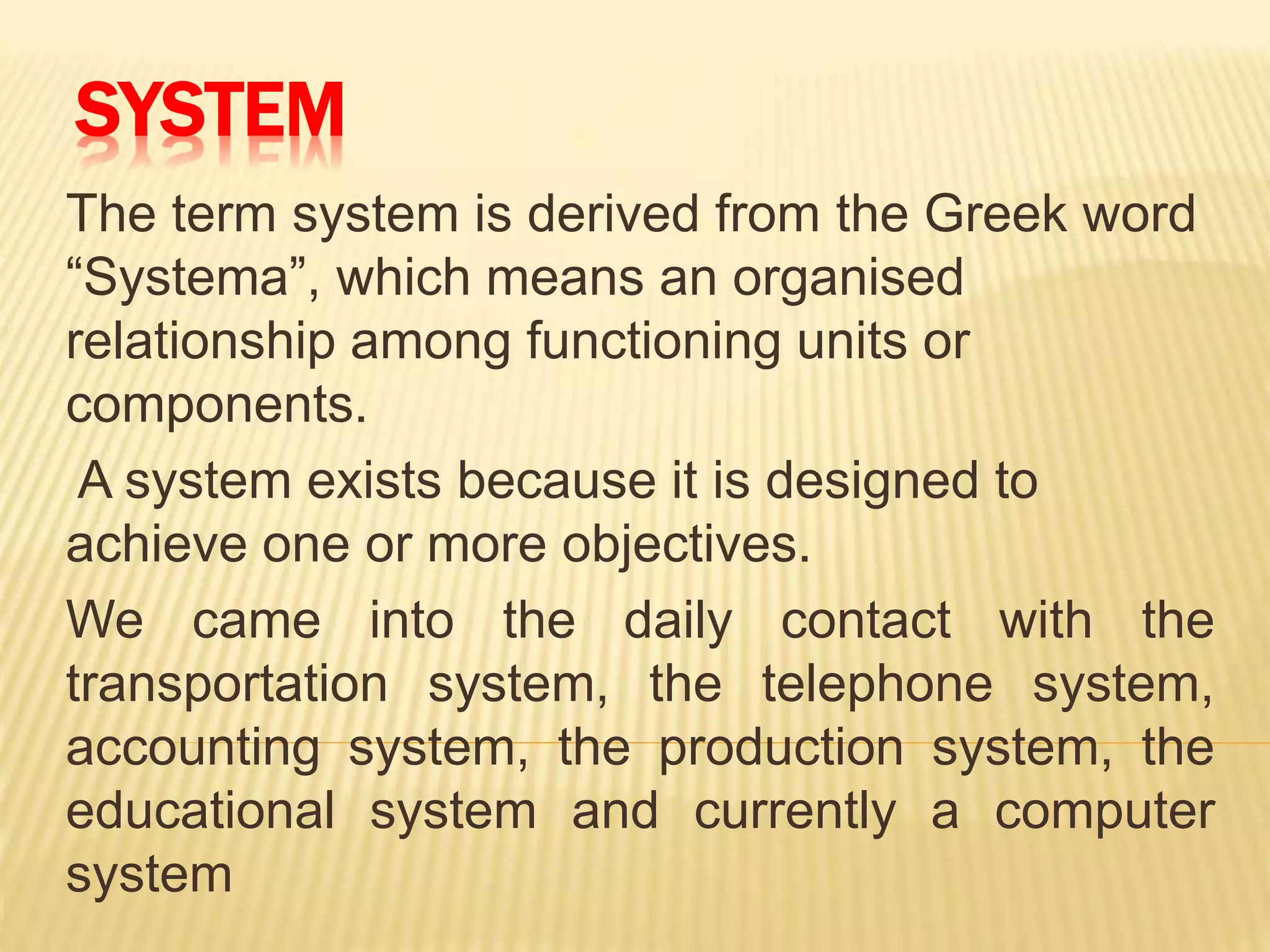 Introduction to system | PPTX