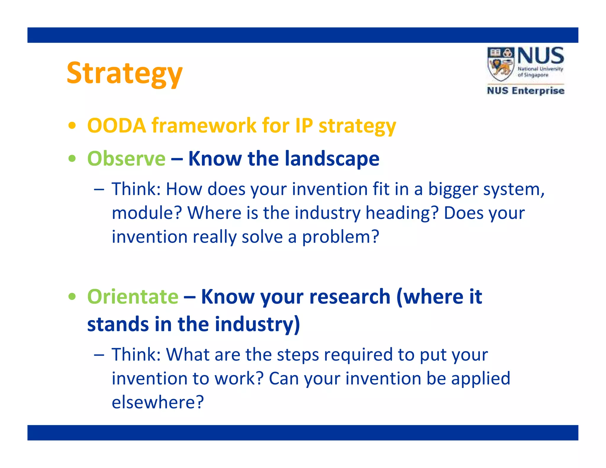 Intellectual Property Concepts and Filing Process at the National ...