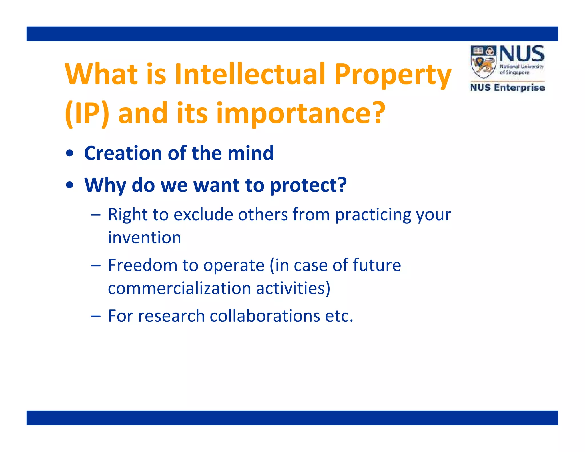 Intellectual Property Concepts and Filing Process at the National ...