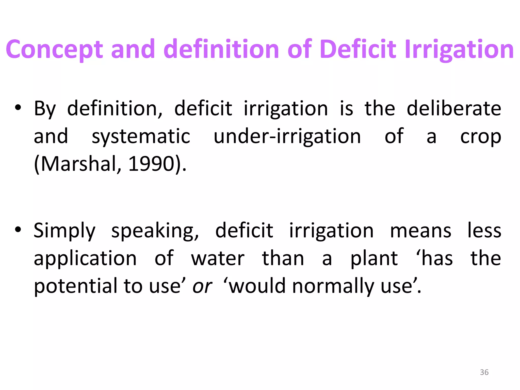 Irrigation Management for Sustainable Crop Production | PPTX