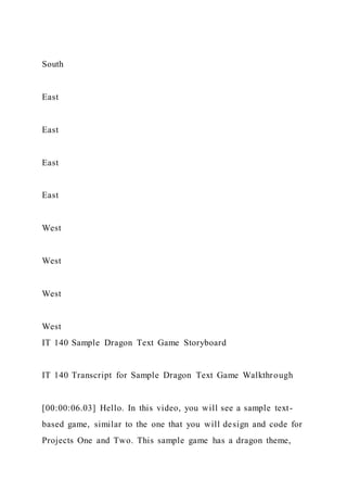 1 IT 140 A Mini History of Text-Based Games Text | PDF