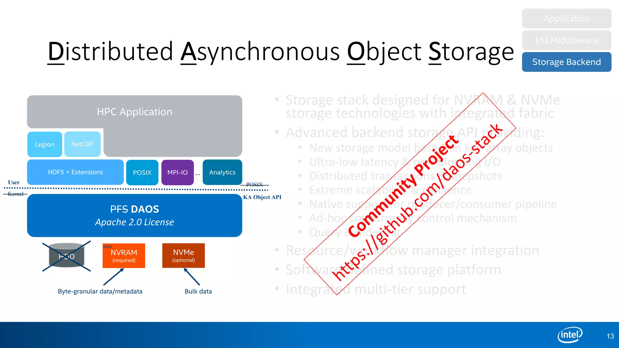 Introduction to the DAOS Scale-out object store (HLRS Workshop, April 2017) | PDF