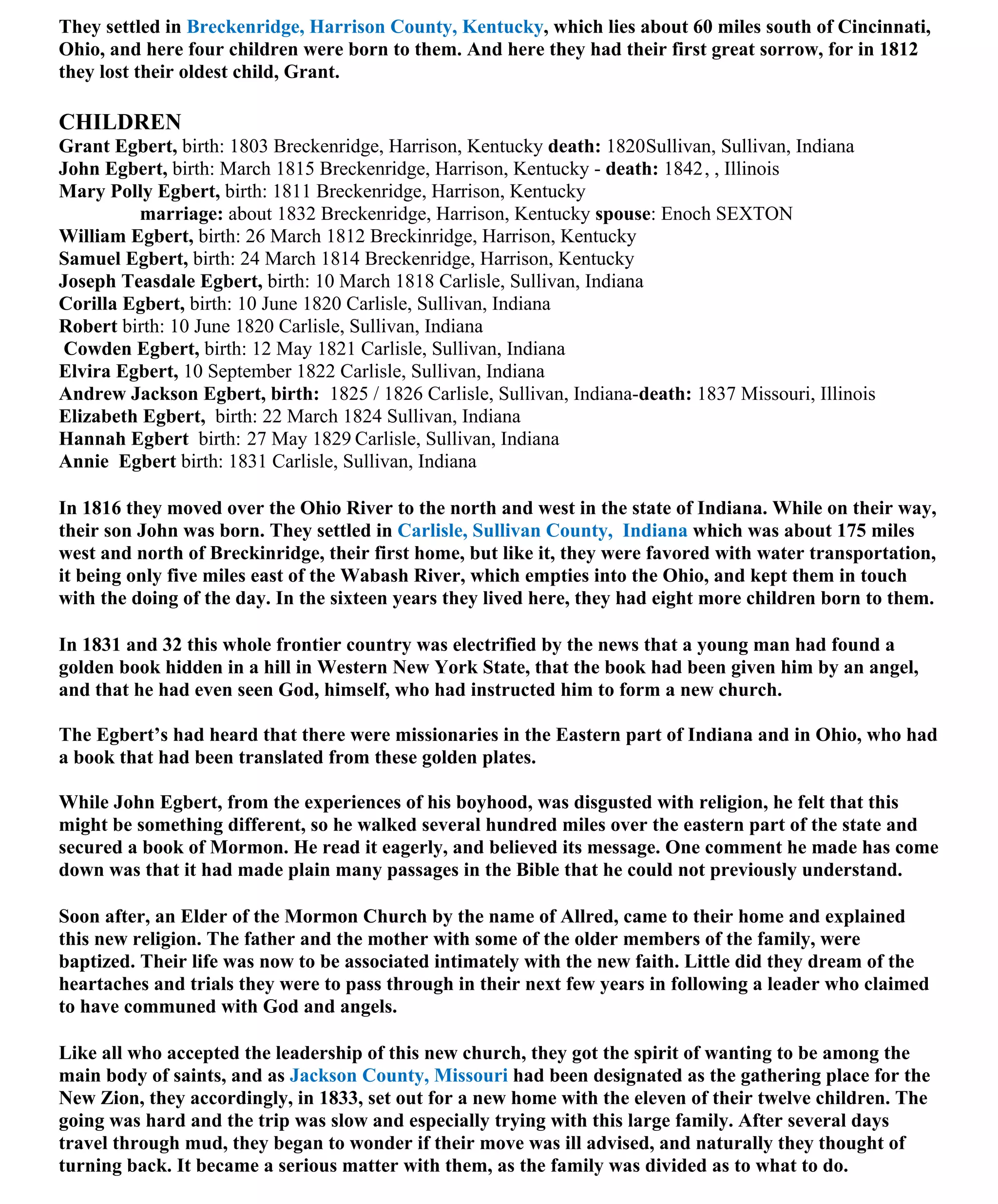 John Egbert & Susannah Hahn Egbert | PDF