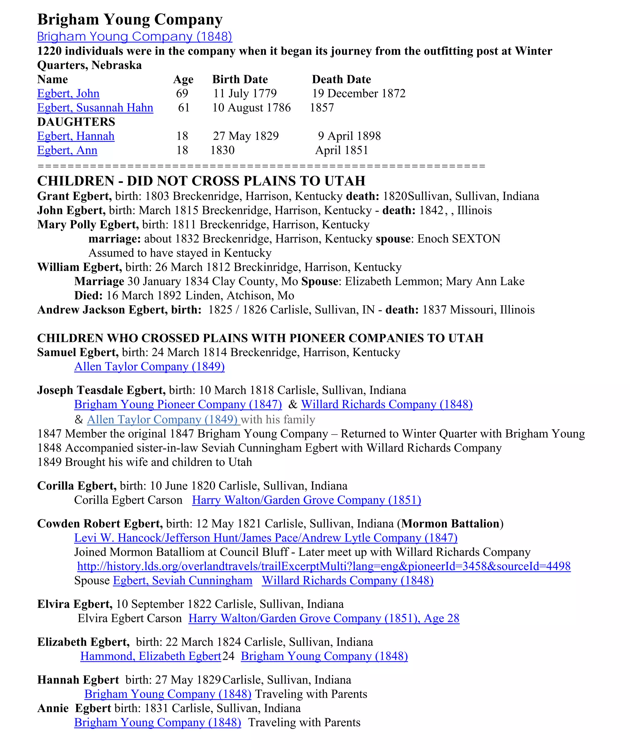 John Egbert & Susannah Hahn Egbert | PDF