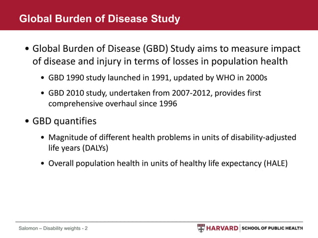 Disability weights measurement in the Global Burden of Disease Study ...