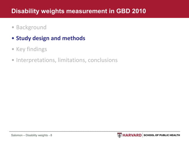 Disability weights measurement in the Global Burden of Disease Study ...