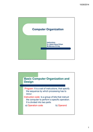 Lect5 organization | PDF