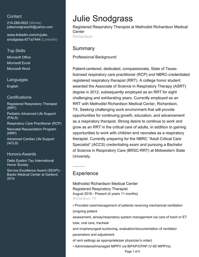 1JulieASnodgrass-RRT-Resume | PDF