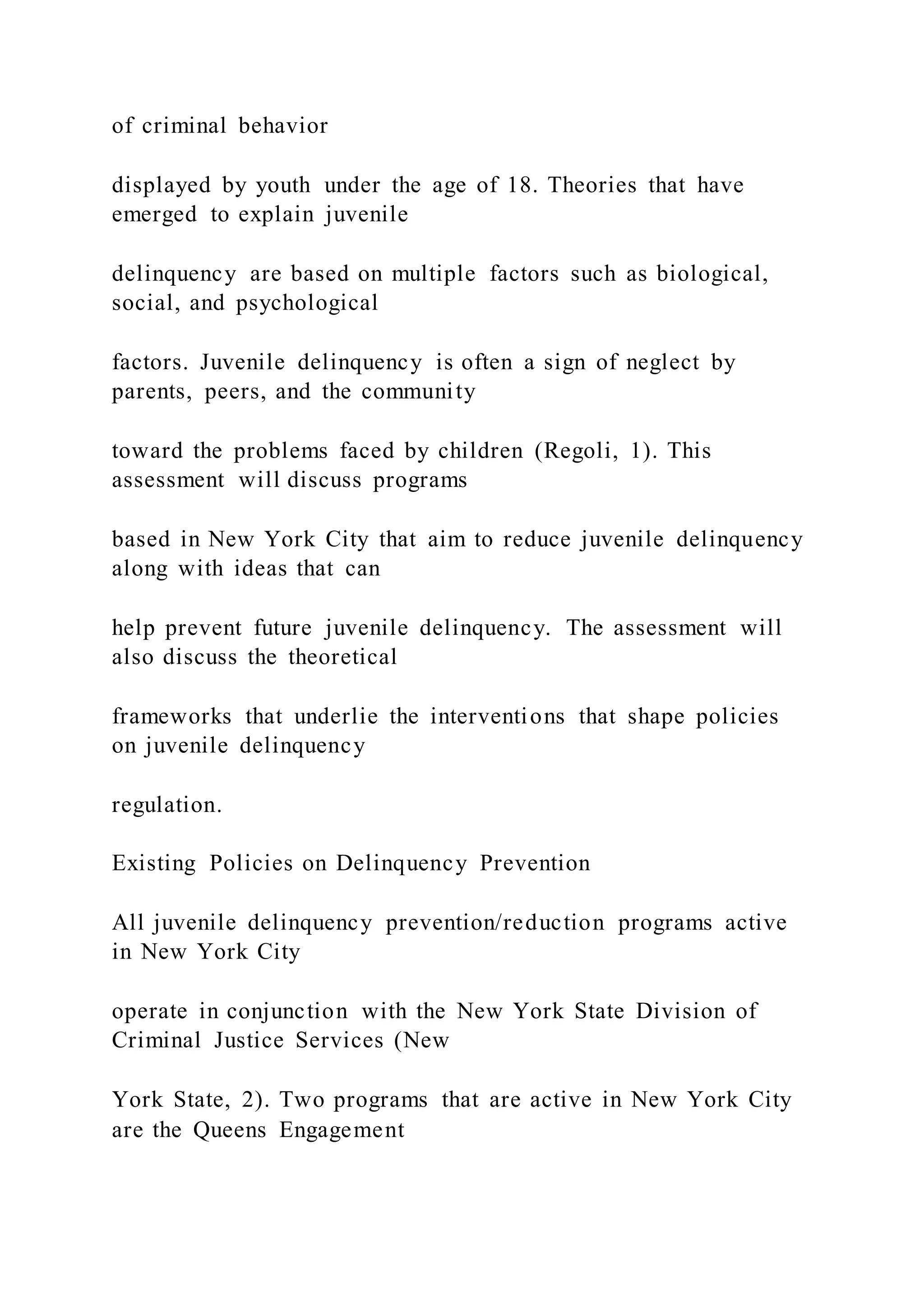 1 Juvenile Delinquency and Justice | DOCX