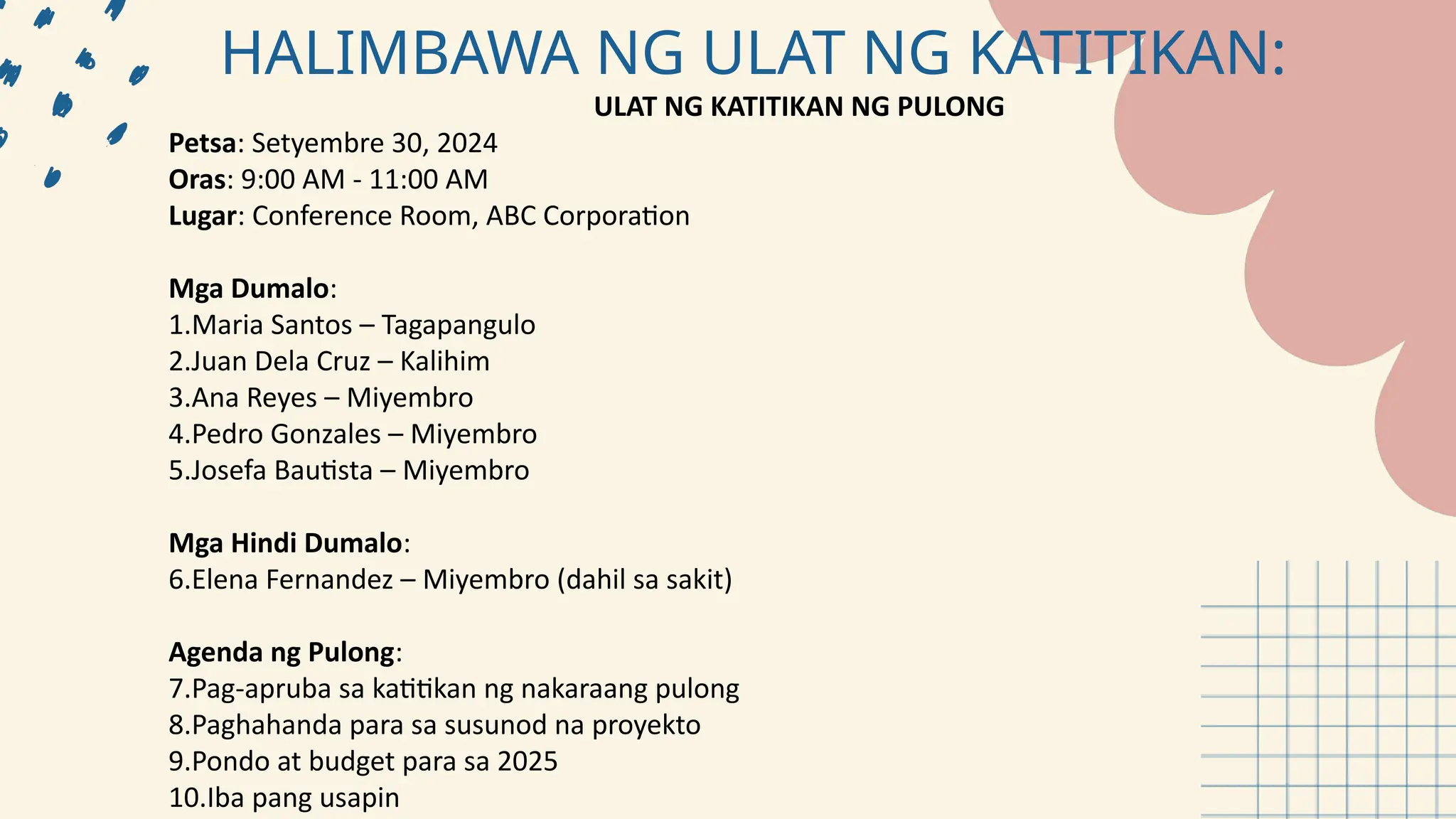 Katitikan ng Pulong - Filipino sa Piling Larangan (Akademik) | PPTX