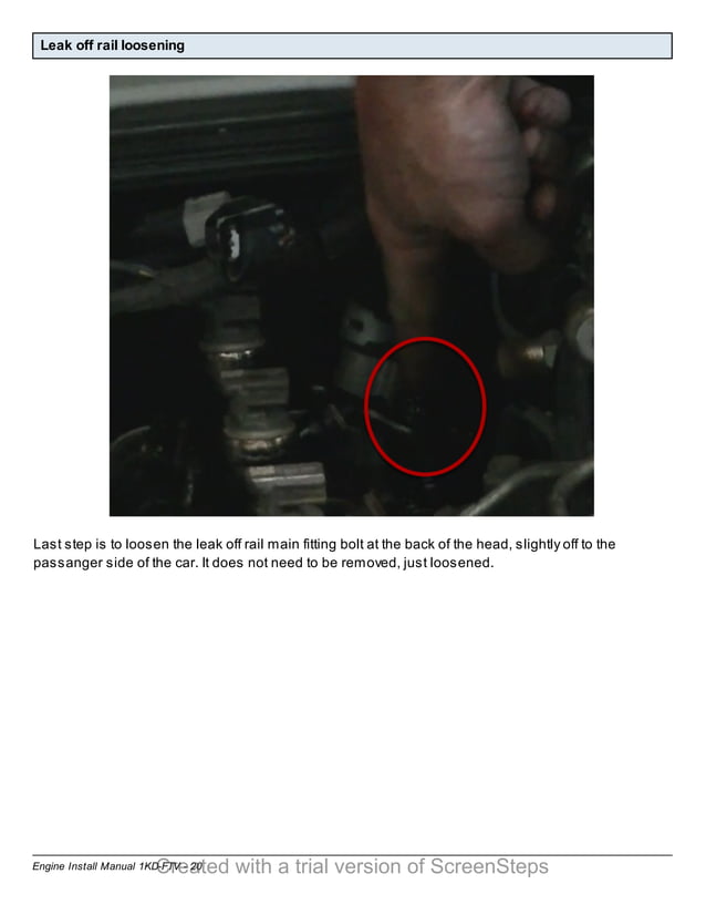 Toyota 1KD-FTV Common Rail Diesel Injector Installation Manual | PDF