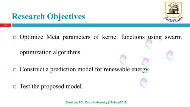 Kernel based swarm optimization for renewable energy application | PPT