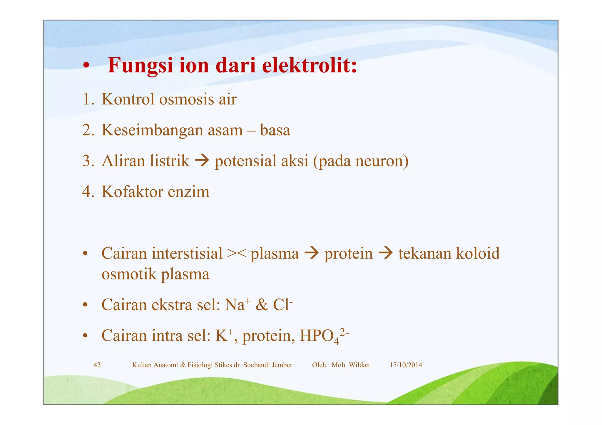 (1) Keseimbangan cairan dan elektrolit | PDF