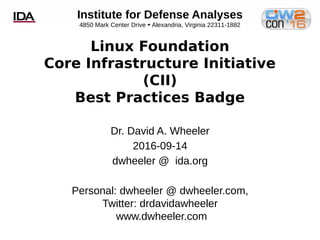 Introduction to the CII Badge Programe, OW2con'16, Paris. | PDF