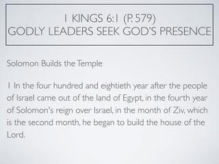 1 Kings 6 and 8 CBT Lesson 21 A King Builds a Temple for God's Name - A ...