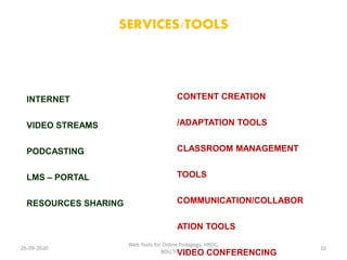 Web tools in Online Teaching | PPT