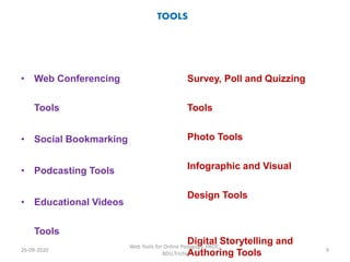 Web tools in Online Teaching | PPT