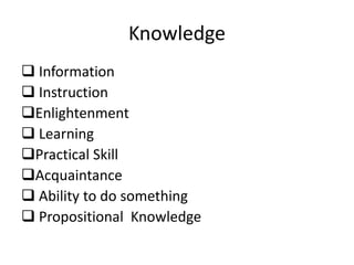 1 knowledge | PPTX