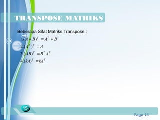 1 KONSEP DAN JENIS MATRIKS, KESAMAAN DUA MATRIKS DAN TRANSPOSE MATRIKS.ppt