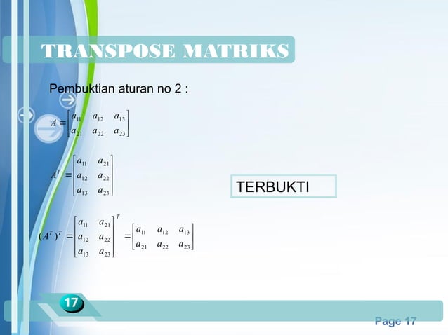 1 KONSEP DAN JENIS MATRIKS, KESAMAAN DUA MATRIKS DAN TRANSPOSE MATRIKS.ppt