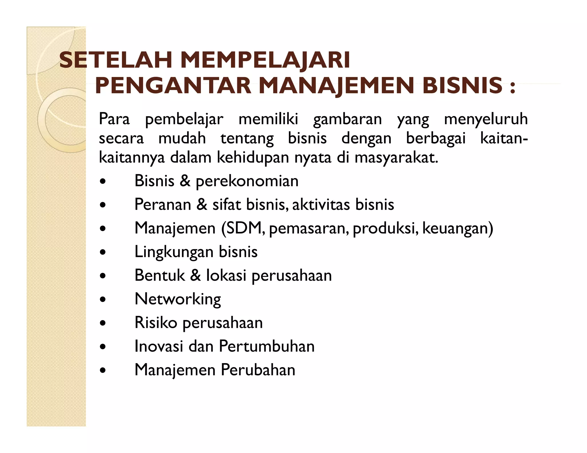 PMB 101 Konsep Dasar Manajemen Bisnis | PDF