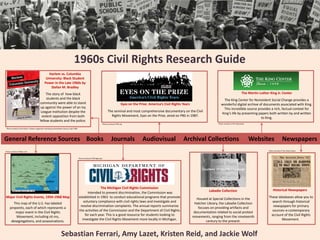UMSI Exposition: 1960's Civil Rights Research Guide | PDF