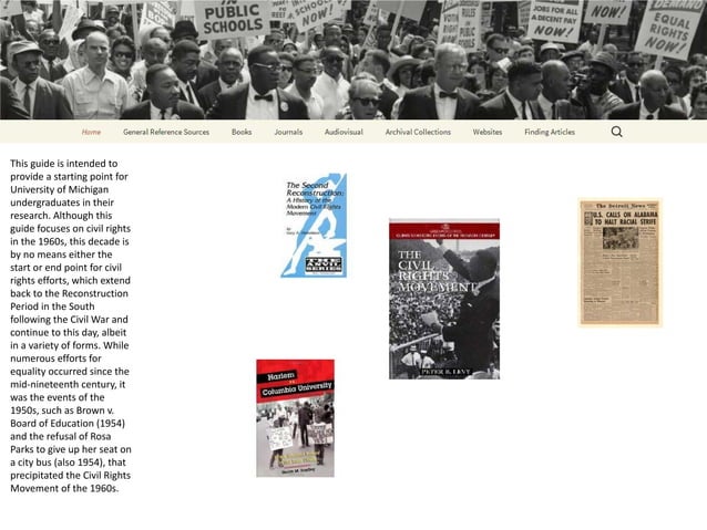 UMSI Exposition: 1960's Civil Rights Research Guide | PPT