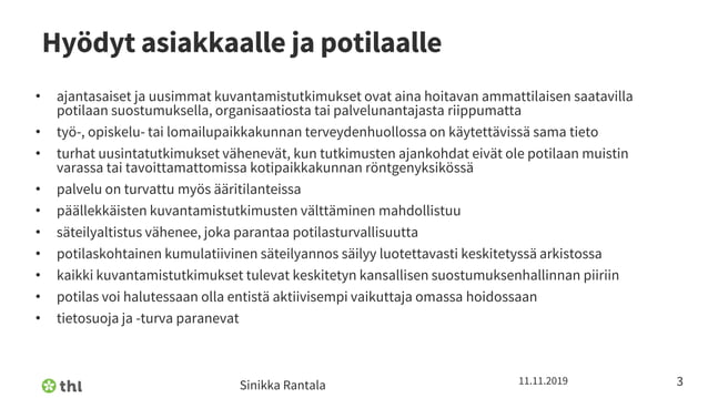 Kuva-aineistojen arkistointi Kanta-palveluihin | PPT