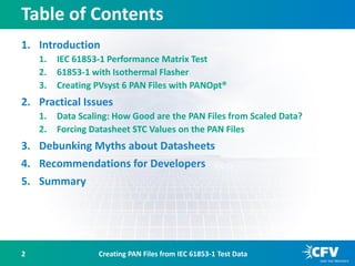 PAN Files from IEC 61853-1 Test Data: Why Using Datasheet I-V Values is ...