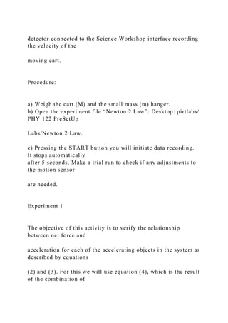 1 Lab 3 Newton’s Second Law of Motion Introducti.docx