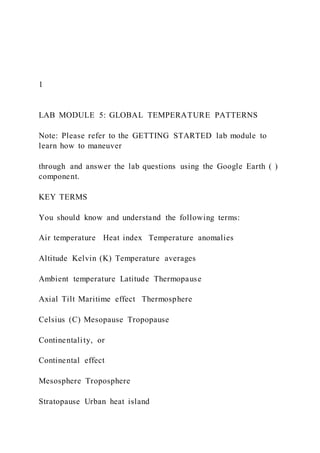1 LAB MODULE 5 GLOBAL TEMPERATURE PATTERNS Note P | DOCX