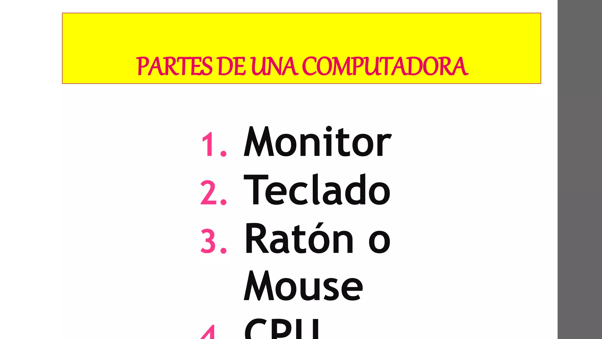 1 la computadora y sus partes | PPT