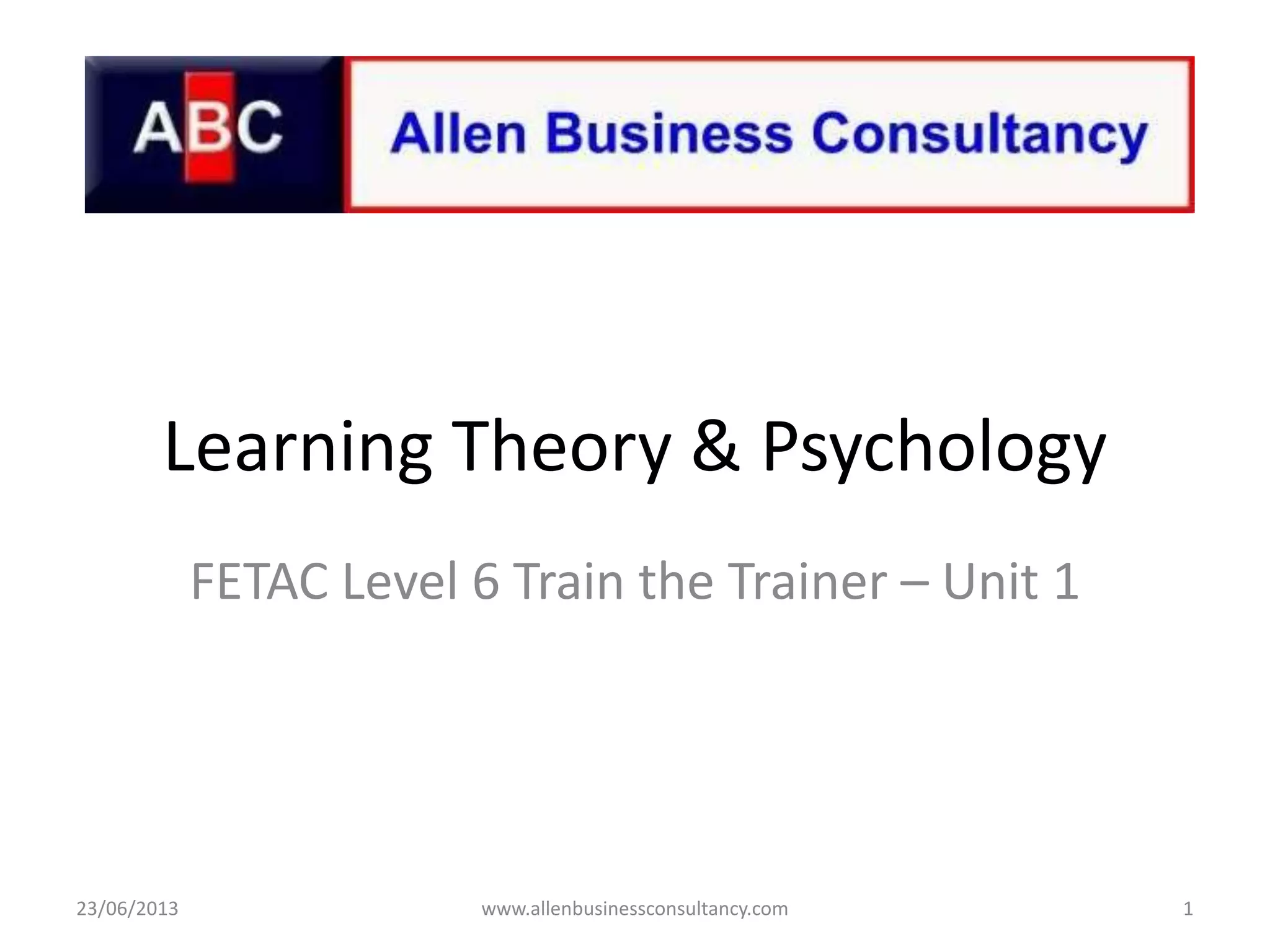 1 learning theory & psychology | PPTX