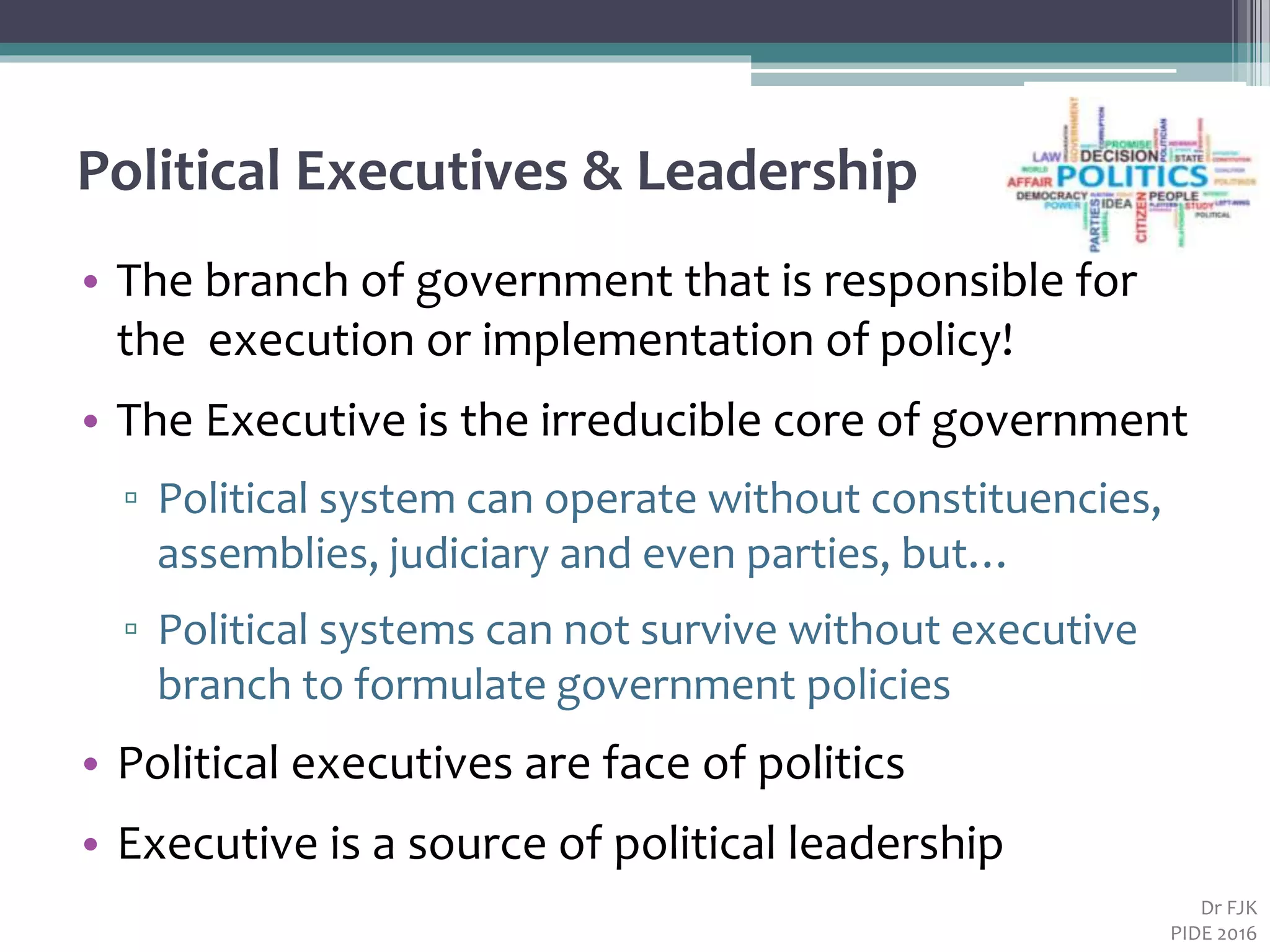 Political Executives and Leadership | PPTX