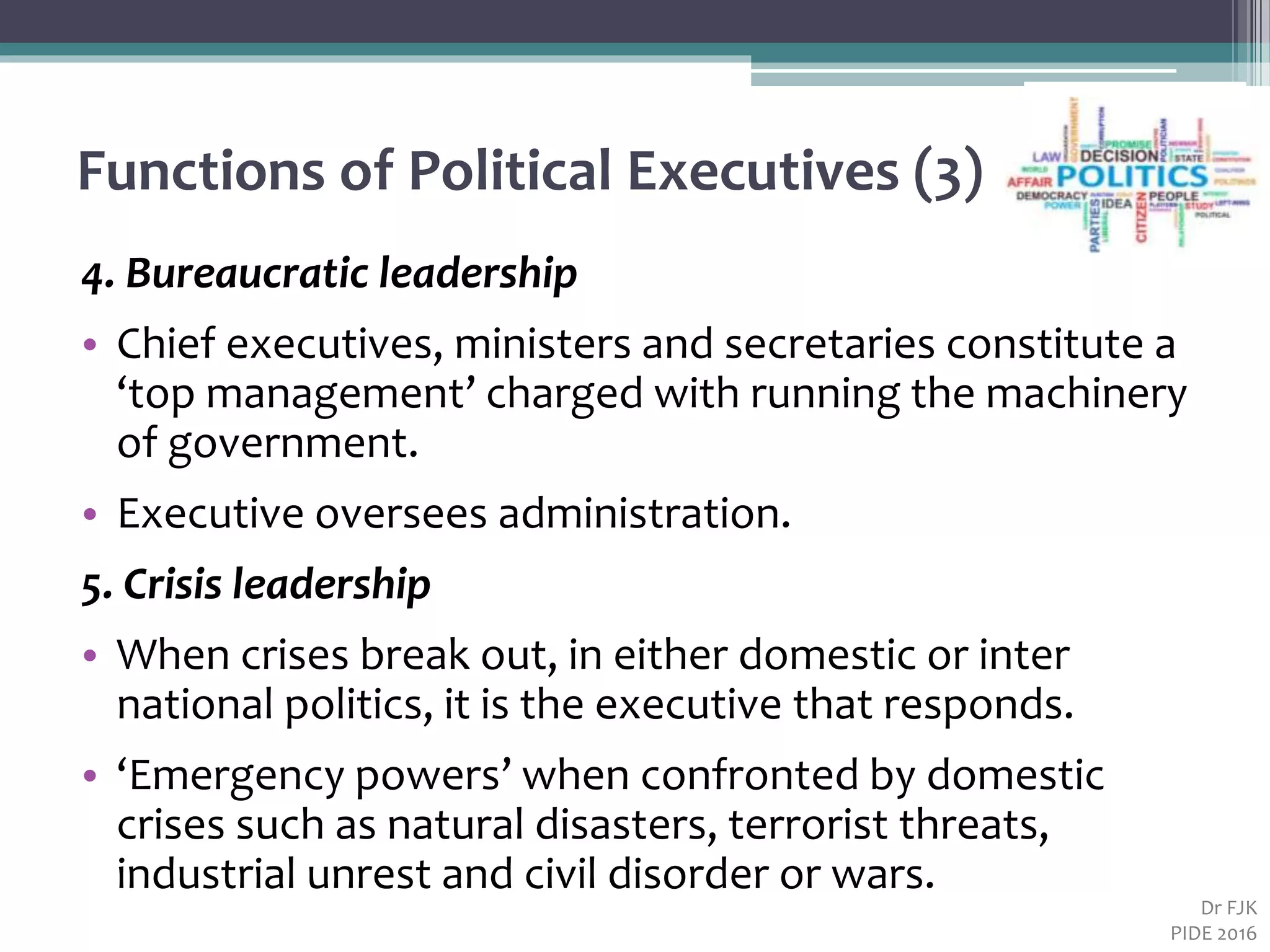 Political Executives and Leadership | PPTX