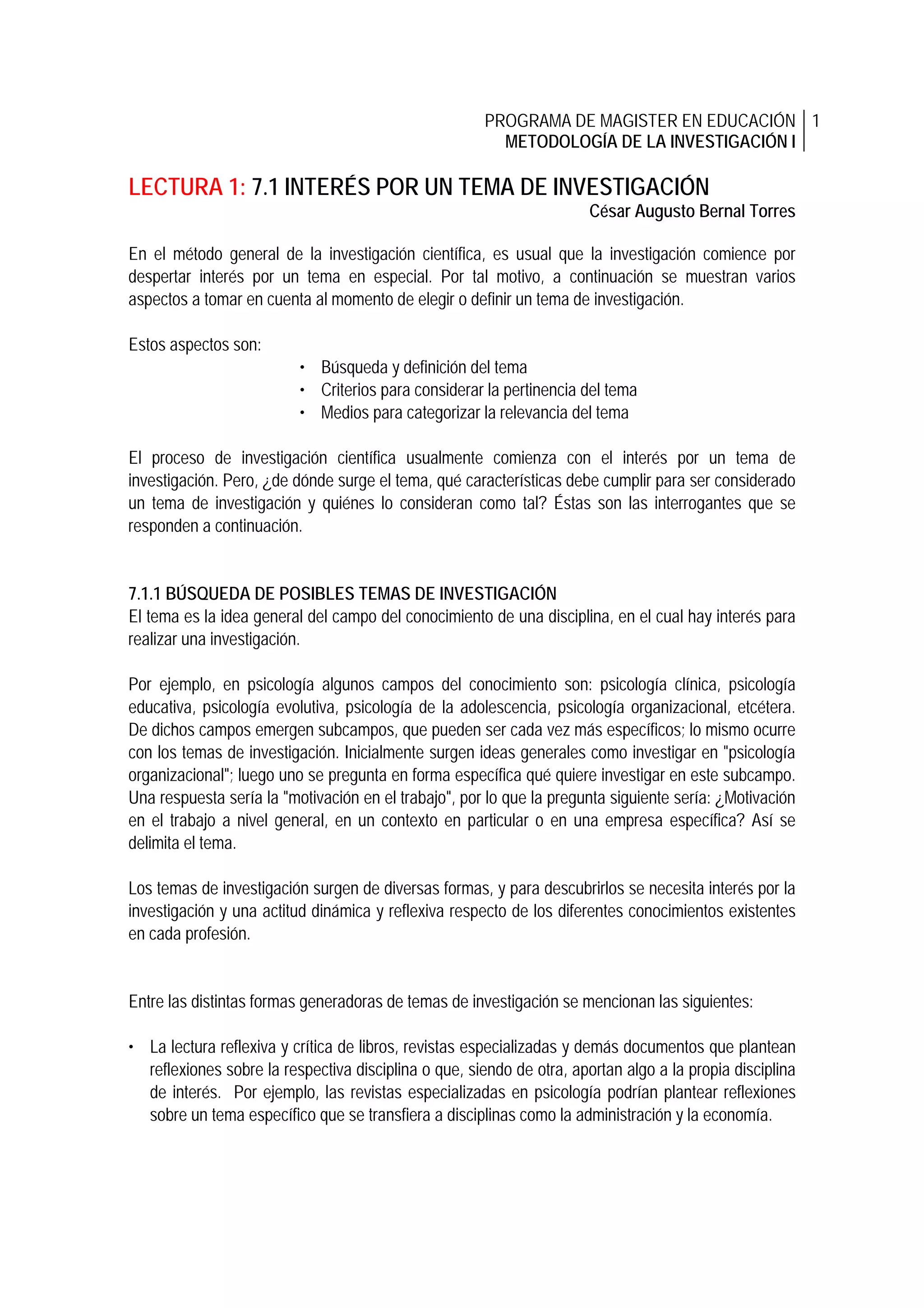 1 lectura1 interes por un tema de inv | PDF