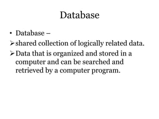fundamentals of Databases | PPT