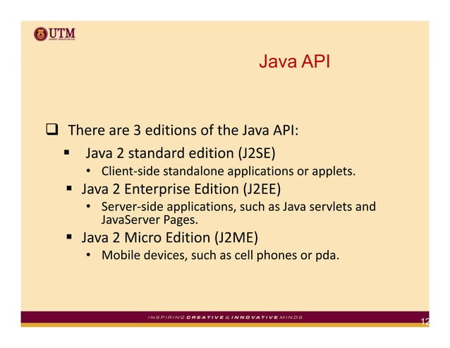 Introduction to Java Programming Language Introduction to Java Programming Language