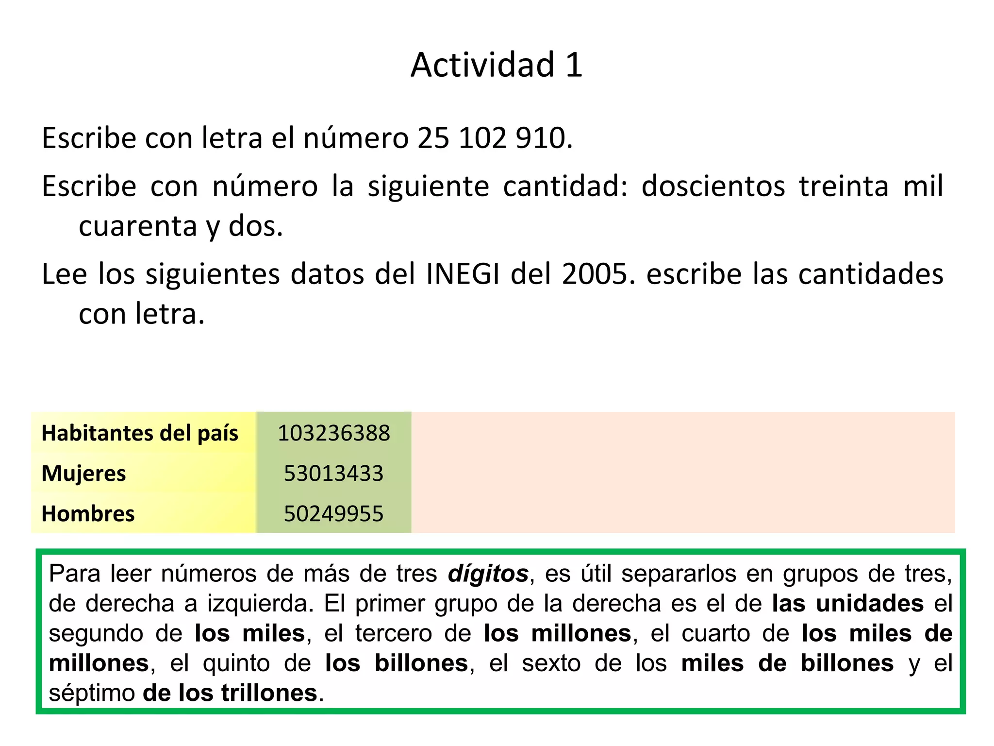 1 leo escribo y comparo números | PPT | Geography | Science