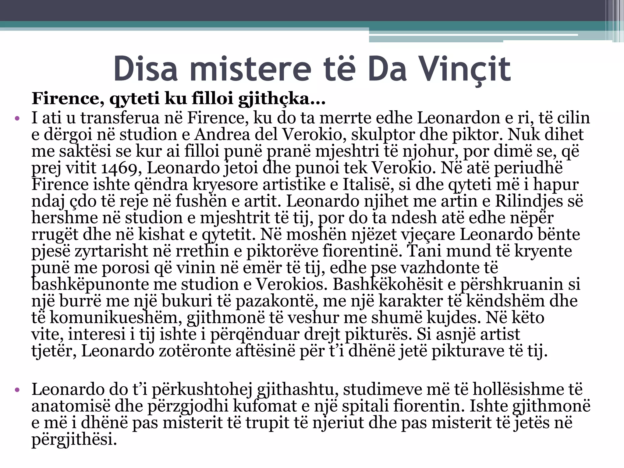 Leonardo da vinci Aron Mane | PPT