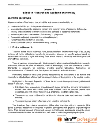 Understand ethics and its importance in research | PDF