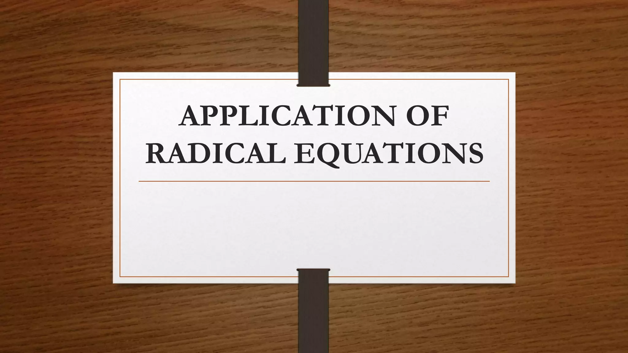 1 lesson 5.1 applications of radicals | PPTX