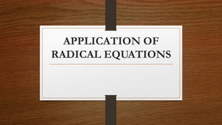 1 lesson 5.1 applications of radicals | PPT