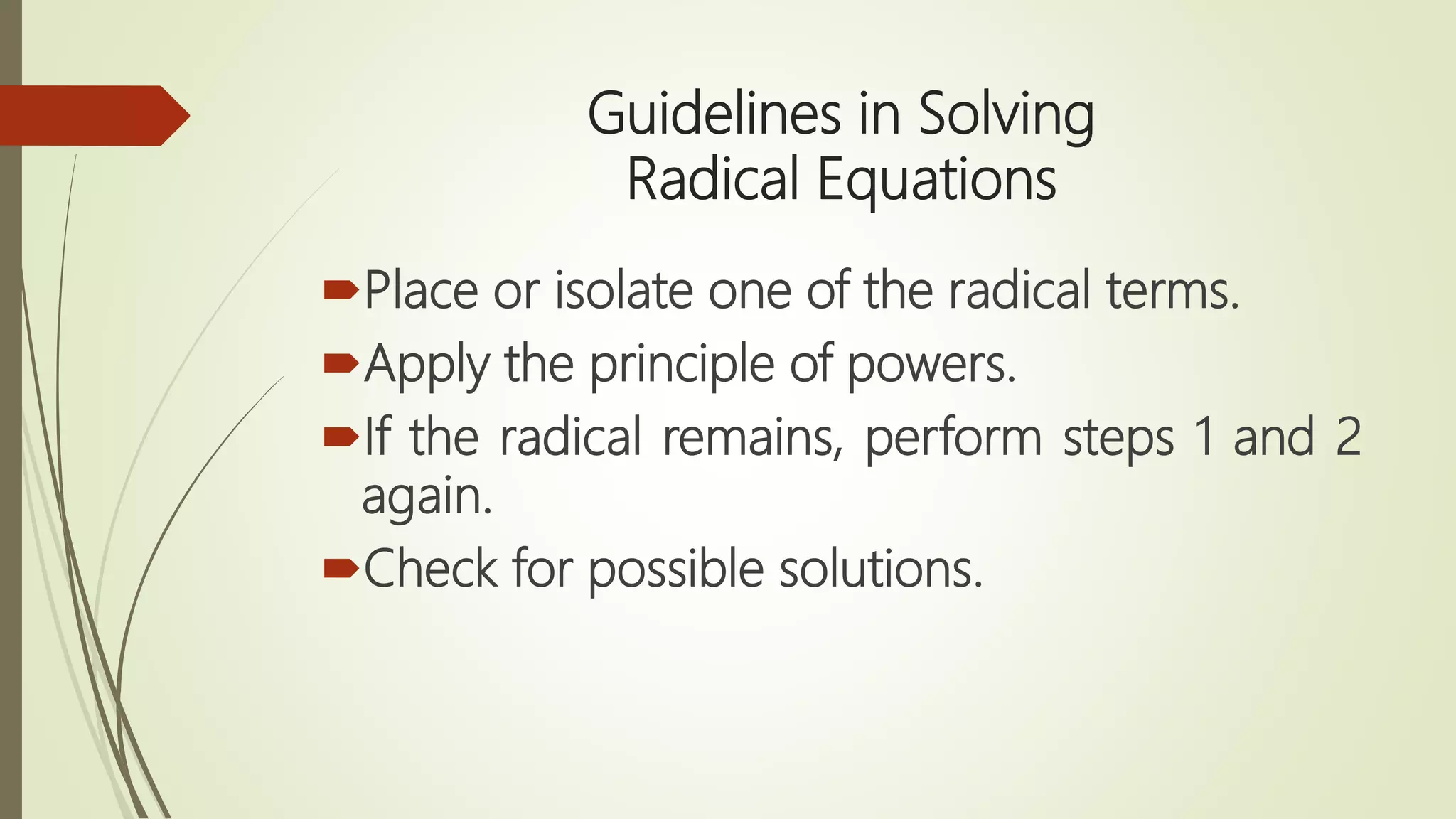 1 lesson 5 equations with radicals | PPT