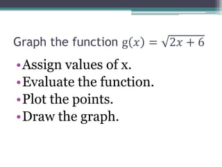 1 lesson 6 introduction to radical functions | PPTX